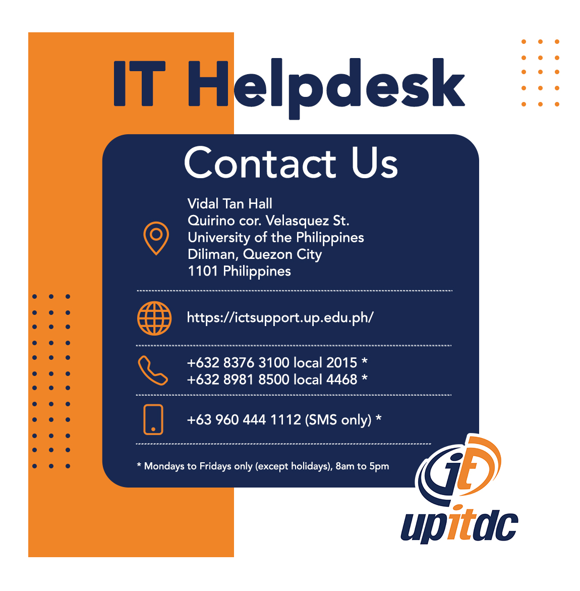 CONTACT US | University of the Philippines Information Technology Development Center